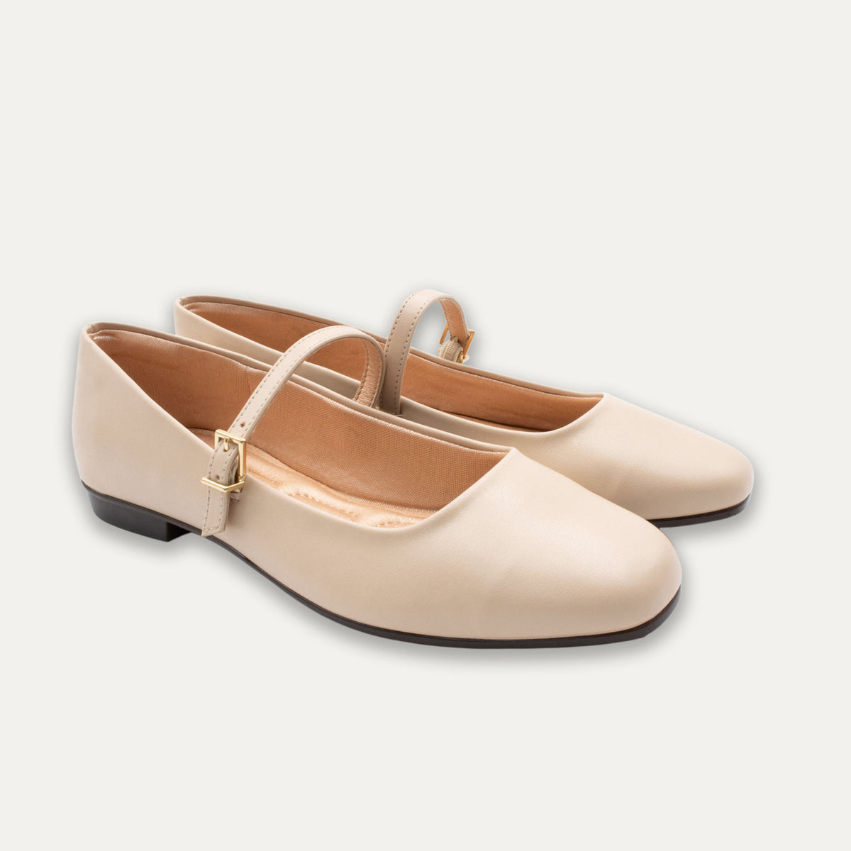 Maya Cream Mary Jane Ballet Flats Dear Bliss
